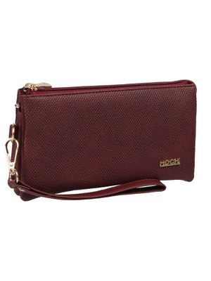 Buy Mochi Solid-Plain Maroon Wallet Online