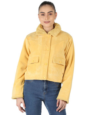 Buy Monte Carlo Yellow Solid Jackets And Coats Online