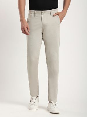 Buy R&B Randb Ivory Textured Slim Pant (30) Online