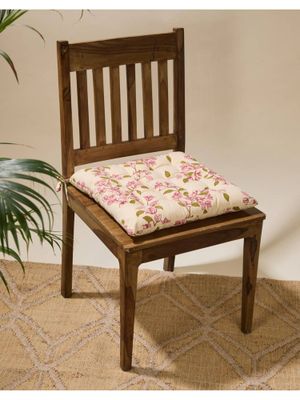 Buy Fabindia Pink Cotton Printed Bougainvillea Chair Pad Online