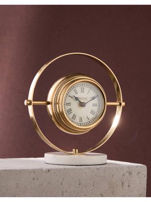 Buy Fabindia Multi Stainless Steel Plated Avadhi Table Clock Online