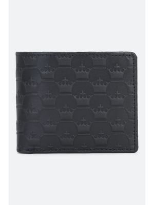 Buy Louis Philippe Men Black Textured Genuine Leather Wallet Online