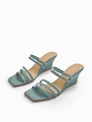 The Label Life Wedges : Buy The Label Life Solid Powder Blue Strap ...