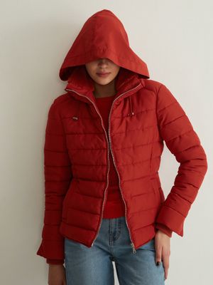 Buy COVER STORY Rust Puffer Jacket Online