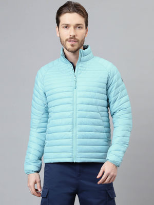 Buy WOODLAND Mens Solid Full Sleeves Blue Jacket Online