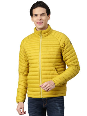Buy WOODLAND Mens Solid Full Sleeves Yellow Jacket Online