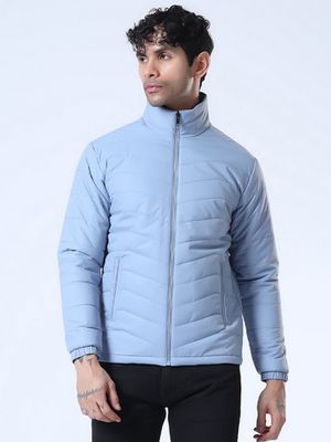 Buy SPIRIT Men's Blue Solid High Neck Jacket (M) Online