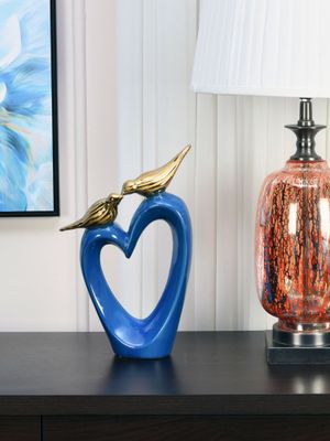 Buy At Home by Nilkamal Love Birds On Heart Showpiece Blue Online