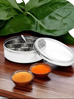 Buy At Home By Nilkamal Zebra Masala Box (Silver) Online