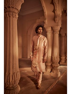 Buy KALISTA Pink Abeer Kurta with Churidar (Set of 2) (XS) Online