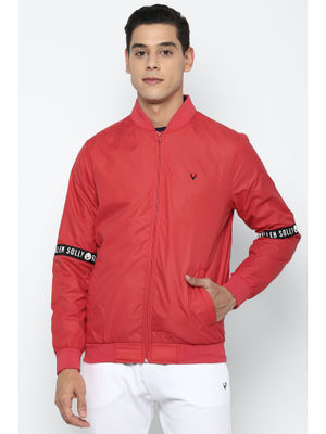 Buy Allen Solly Men Red Print Full Sleeves Casual Jacket Online