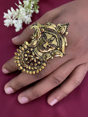 Buy Digital Dress Room Ring Maa Durga Design Gold Plated Online