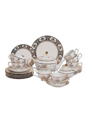 Buy HITKARI POTTERIES Jannat Tea Set With Snacks Service 24Pc Online