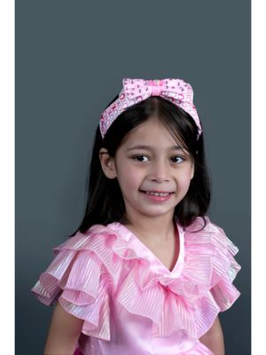 Buy Choko Kids Pink Rainbow Embellished Velvet Bow Hairband online