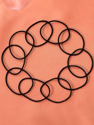 Buy Estele Black Color Cute Soft Rubber Bands for Women or Girl Pack of ...