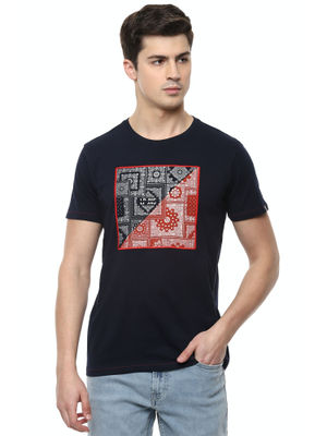 Louis Philippe T-Shirts : Buy Louis Philippe Navy Blue T-shirt Online ...