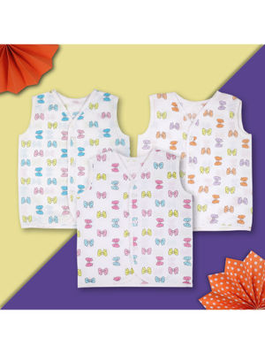 Baby Moo Vests : Buy Baby Moo Pretty Bows White 3 Pcs 100% Cotton ...