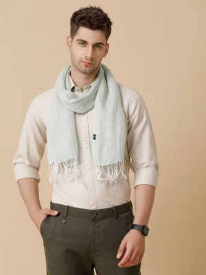 Buy Linen Club Green Solid Pure Linen Men Stole Online