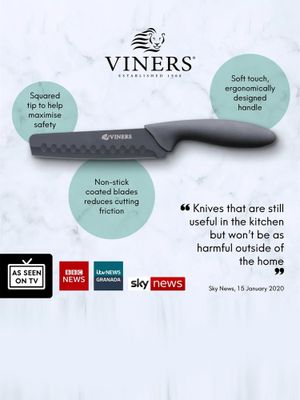 Buy Viners Assure Set Of 5 Safety Kitchen Knives & Universal Knife ...