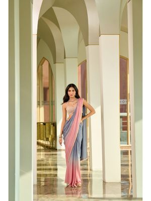 Buy Chamee and Palak Multi-Colour Asmi Pre-Draped Saree (S) Online