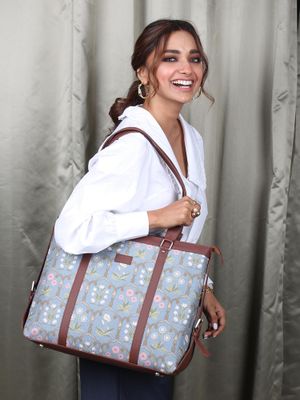 Buy Zouk Blue Printed Office Bag for Women suitable for 15.6 Inch ...