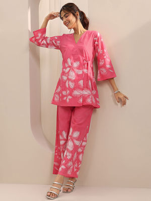 Buy Libas Pink Floral Tunic and Palazzo Online