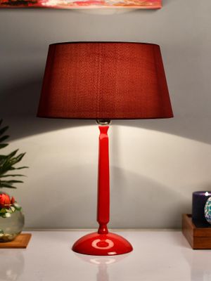 Homesake Lighting : Buy Homesake Glossy Red Cubist Table Lamp Red Drum ...