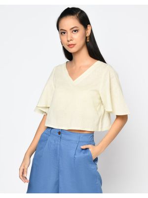 Buy Fabindia FabNu Cotton Flared Sleeves Top Online