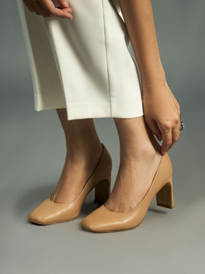 Buy Heel Your Sole Beige Kat Mocha Pumps Heels (EURO 36) Online