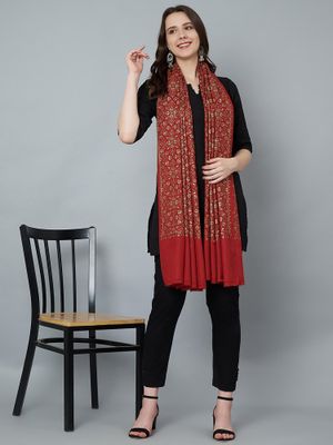 Buy MUFFLY Womens Embroidery Shawl, Heavy Jaal Design, Rich Thread and ...