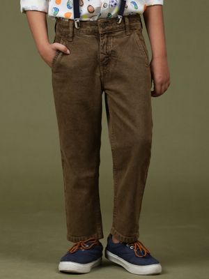 Buy Tales & Stories Boys Brown Lycra Blend Slim Fit Solid Jeans Online