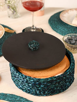Buy KADAM HAAT Handmade Sabai Grass Roti Box Indigo Online