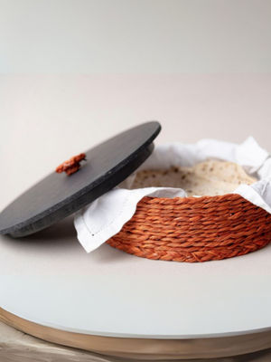 Buy KADAM HAAT Handmade Sabai Grass Roti Box Orange Online