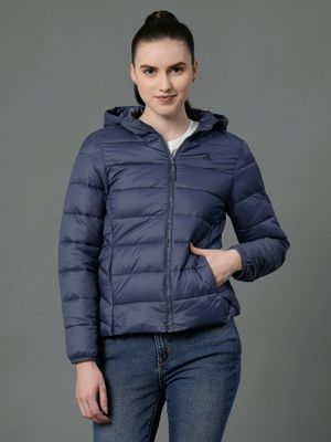 Buy Mode By Red Tape Women Space Blue Padded Jacket Online