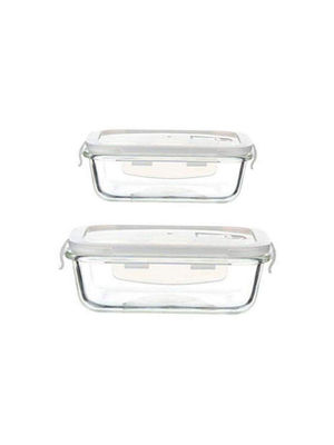 Buy Femora Glass Rectangle Container 1000, 400 Ml, 2N Online