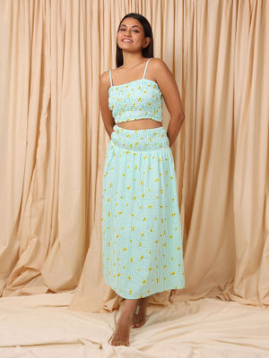 Buy 1101 - Eleven.O.One Ava Green Co Ord (Set of 2) Online