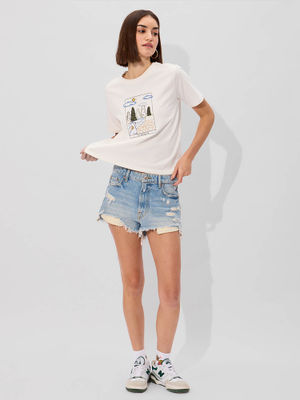 Buy The Souled Store White Embroidered T-Shirt (XXS) Online