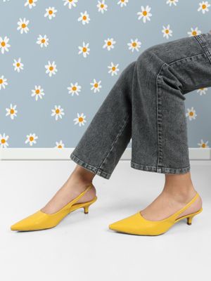 Buy ELLE Yellow Women Solid Mules Online