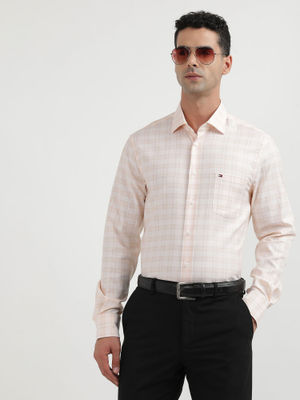 Buy Tommy Hilfiger Peach Ai Pastel Dobby Rf Shirt (38) Online