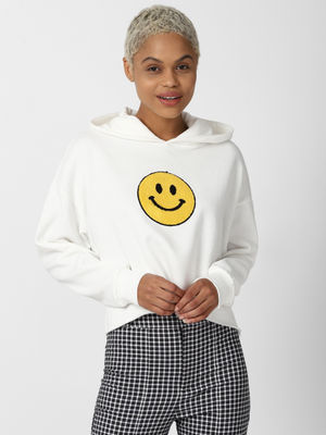 Forever 21 Hoodies and Sweatshirts : Buy Forever 21 White Solid Hoodie ...