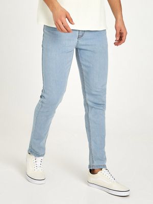 Buy Styli Light Blue Ice Wash Slim Fit Jeans online