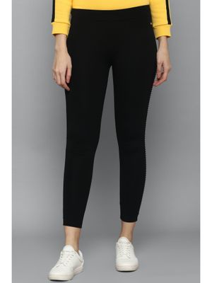 Buy Allen Solly Black Solid-Plain Bottoms Pants and Trousers Online
