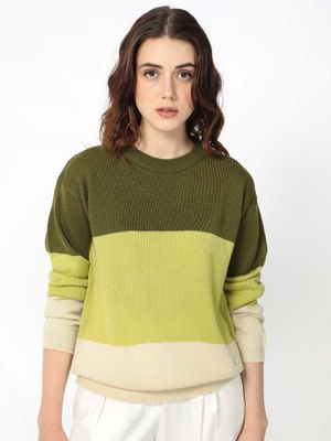 Buy RAREISM Hampshire Olive Printed Sweater Online
