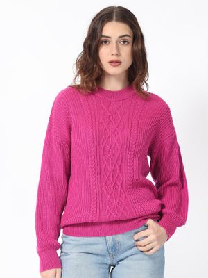 Buy RAREISM Schmitt Fluorescent Pink Knitted Sweater Online