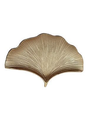 Buy Art Street Carved Golden Wooden Palm Leaves Decorative Mdf Plate ...