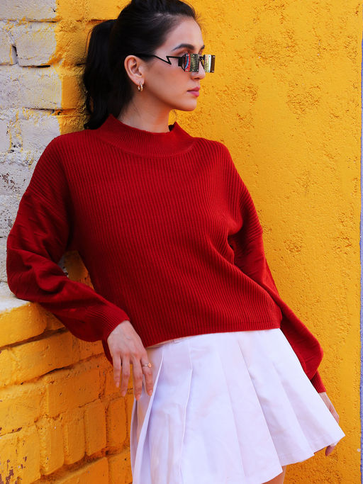 Buy Stylish Red Sweaters For Women Collection At Best Prices Online