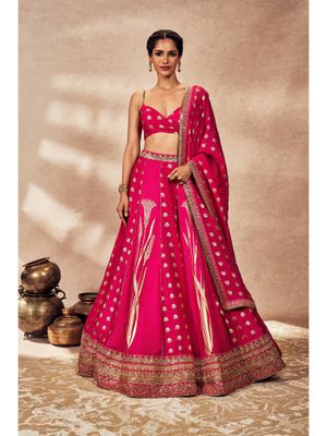 Buy Masaba Pink Lehenga with Blouse and Dupatta (Set of 3) (XS) Online