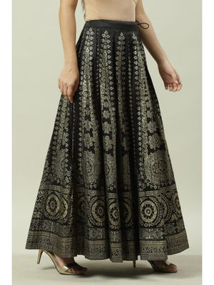 Buy Biba Black Printed Skirt Online