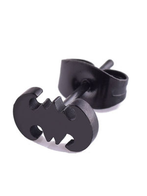 Buy OOMPH Single Piece of Black BATMAN Stainless Steel Stud Earrings Online