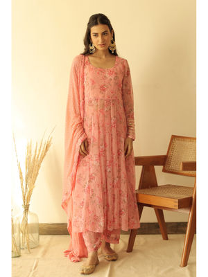Resha India Salwar Suits and Sets : Buy Resha India Zaheen Pink Floral ...